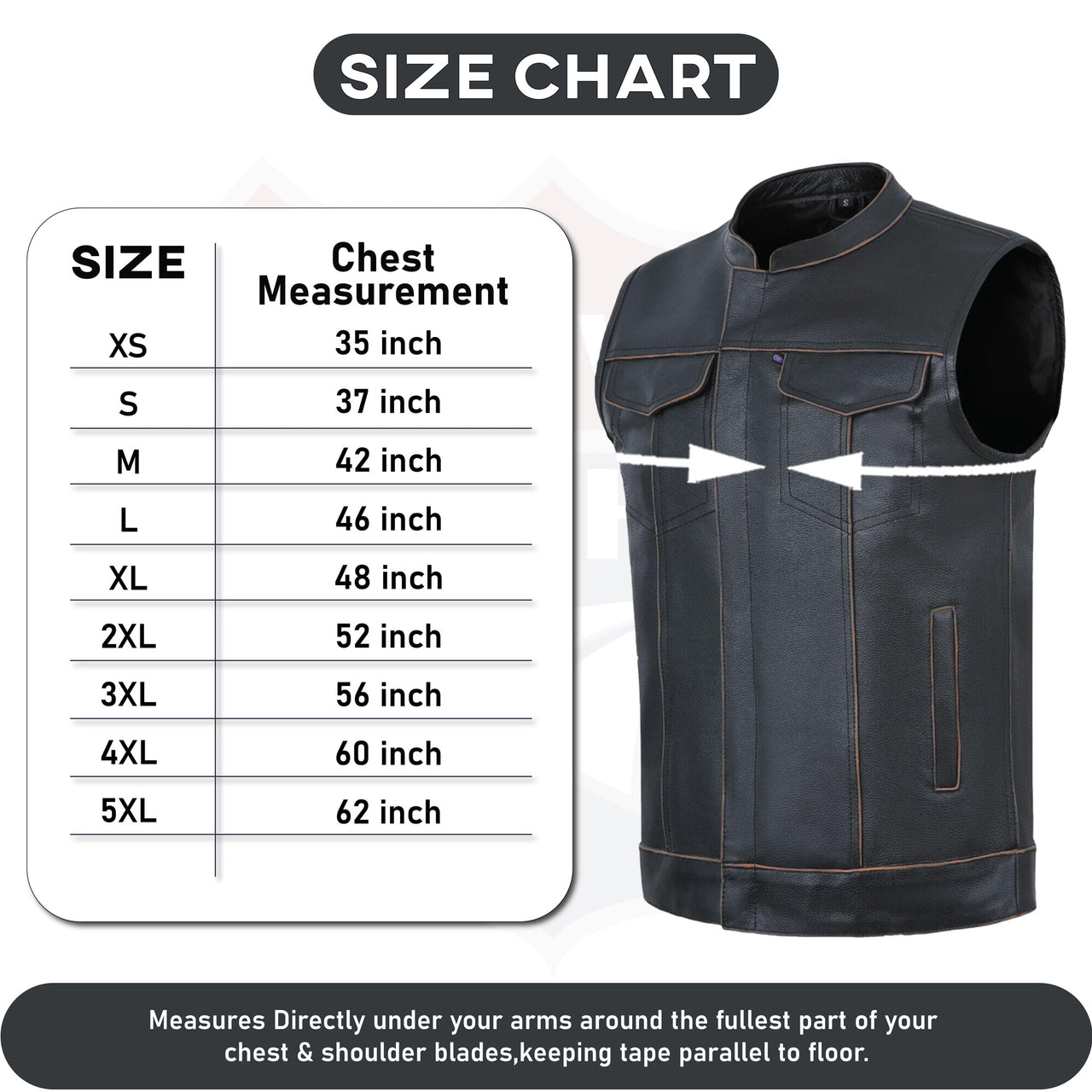 BROWN HL11689RUB SOA Men's Rub Buff Leather Vest Anarchy Motorcycle ...