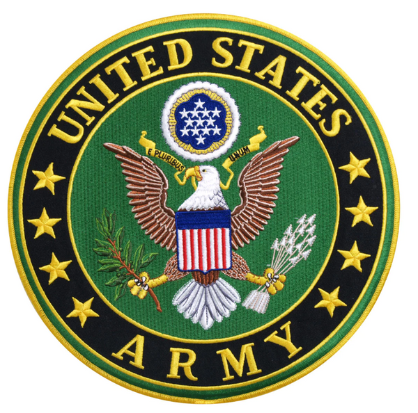 PATCH US ARMY LOGO 10" FULL COL-PPE1207 : 10W 10H | HighwayLeather