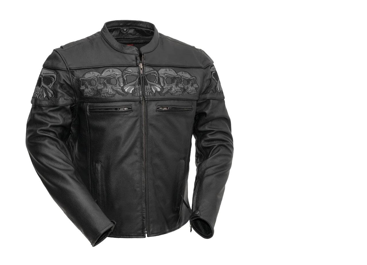 FIM243CSLZ | Savage Skulls - Men's Motorcycle Leather Jacket ...
