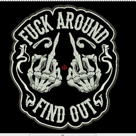 ML188043 FAFO Skeleton Fingers Embroidery Patch 10X11 | HighwayLeather