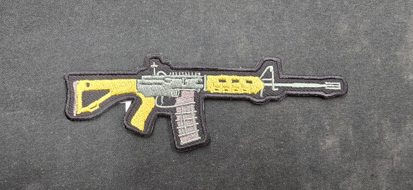 ML189409 AK47 SILVER AND GREY Embroidered Patch 5"X2" | HighwayLeather