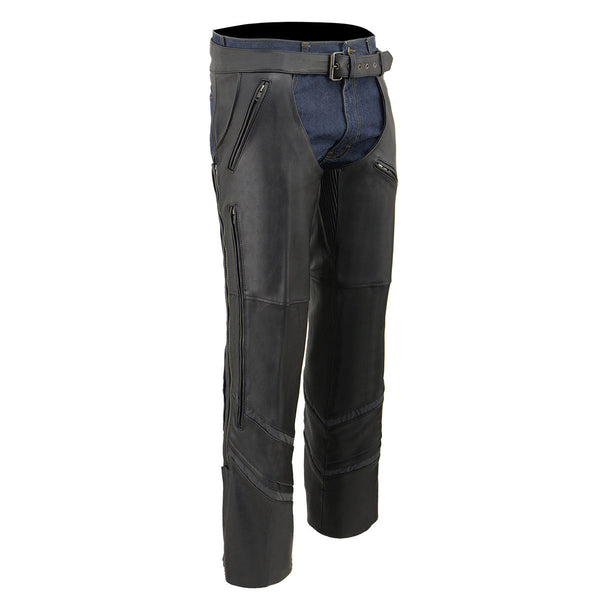 Milwaukee Leather Chaps for Men's Black Vented Naked Leather ...