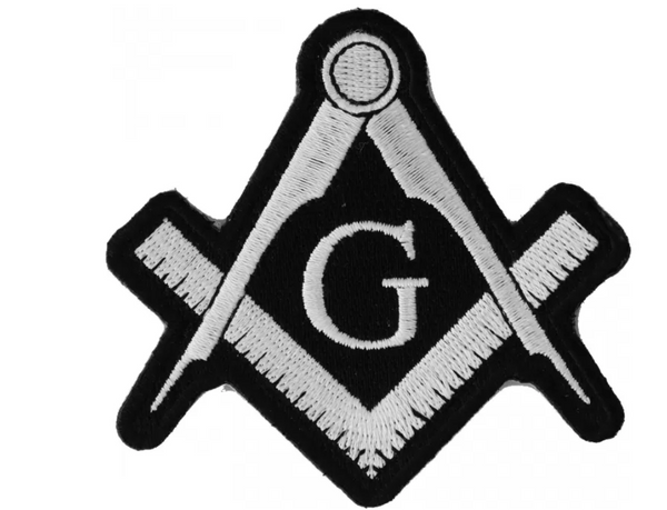 P5552 Mason Sign White Novelty Iron on Patch - 3x2.9 inch | HighwayLeather