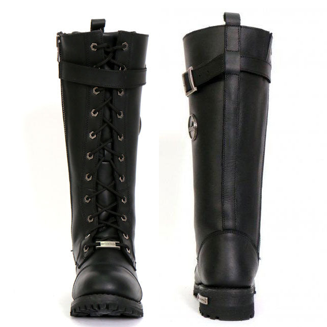 Hot Leathers BTL1005 Ladies 14-inch Black Knee-High Leather Boots with ...