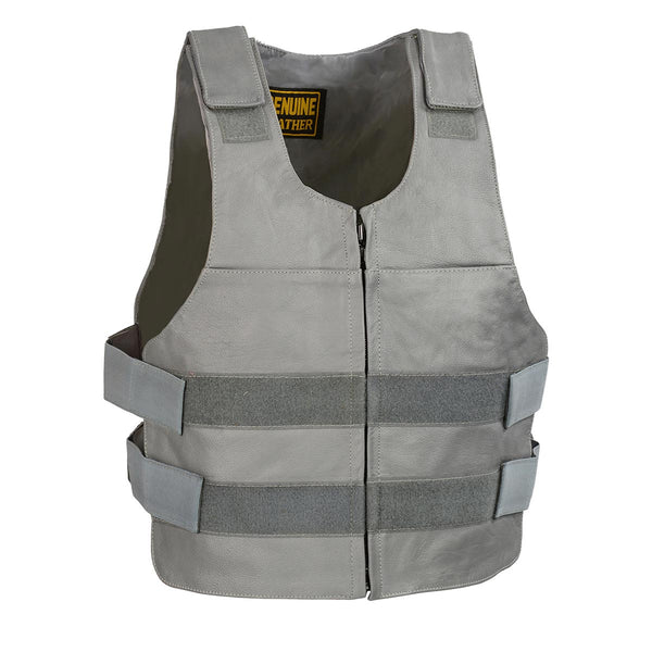 SH1367LZ Ladies 'Bullet Proof Replica' Grey Leather Vest– HighwayLeather