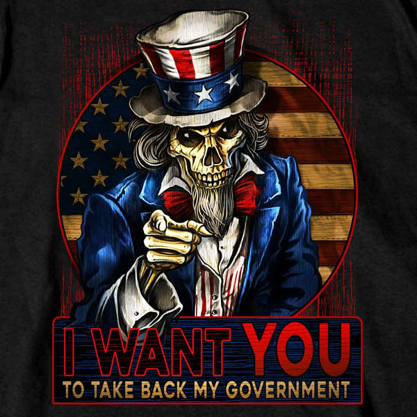 Hot Leathers GMS1527 Men’s Black Short Sleeve Uncle Sam Government T-S ...