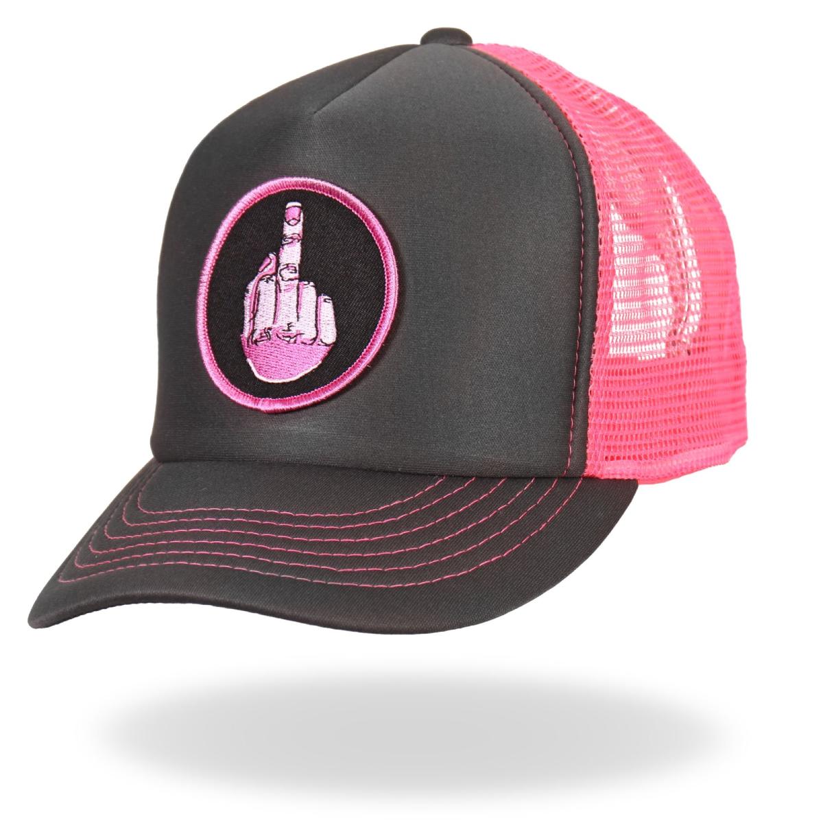 Hot Leathers GSH1001 Middle Finger Grey and Pink Trucker Hat ...