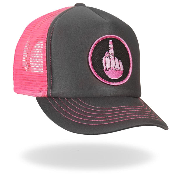 Hot Leathers GSH1001 Middle Finger Grey and Pink Trucker Hat ...