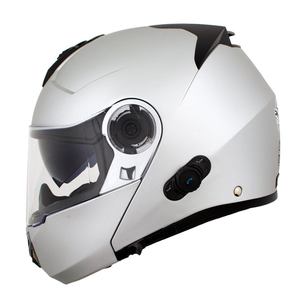 BLUETOOTH GRAY H7010 Modular Motorcycle Helmet w/ Intercom - Built-in ...