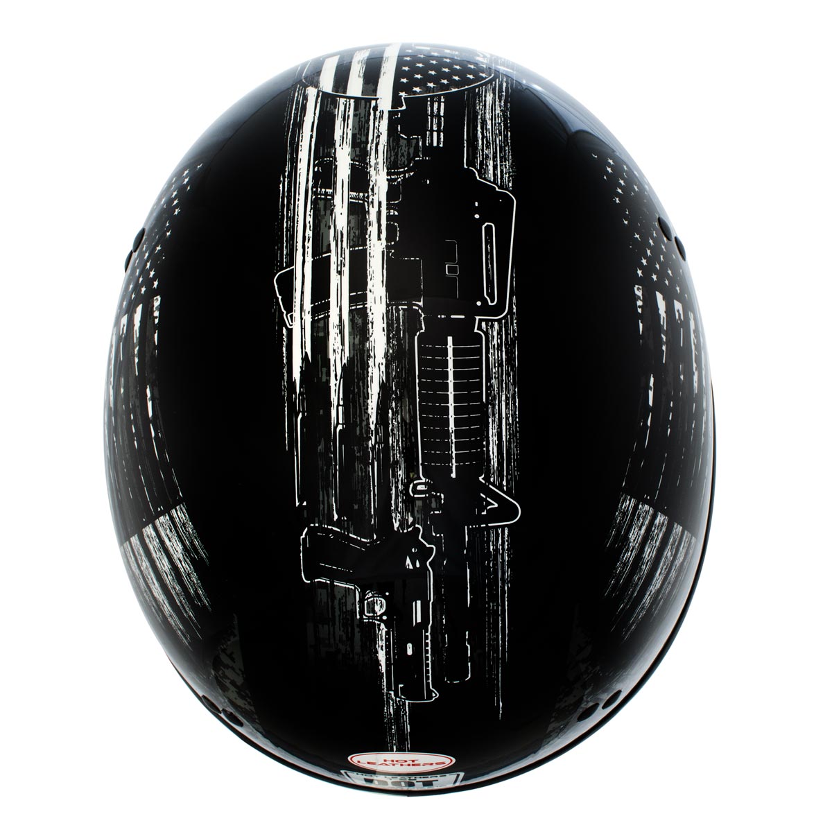 HLD1043 Gloss Black 'Black and White Warrior Bullet' Advanced DOT Skul ...