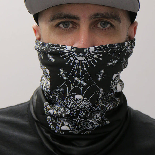 Hot Leathers HWN2019 Skull Paisley Neck Gaiter Mask | HighwayLeather