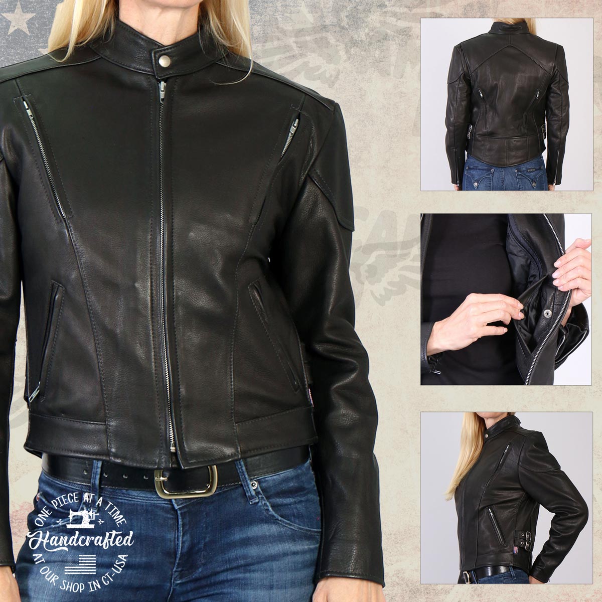 Hot Leathers JKL5001 USA Made Women's 'Foxy' Black Premium Leather ...