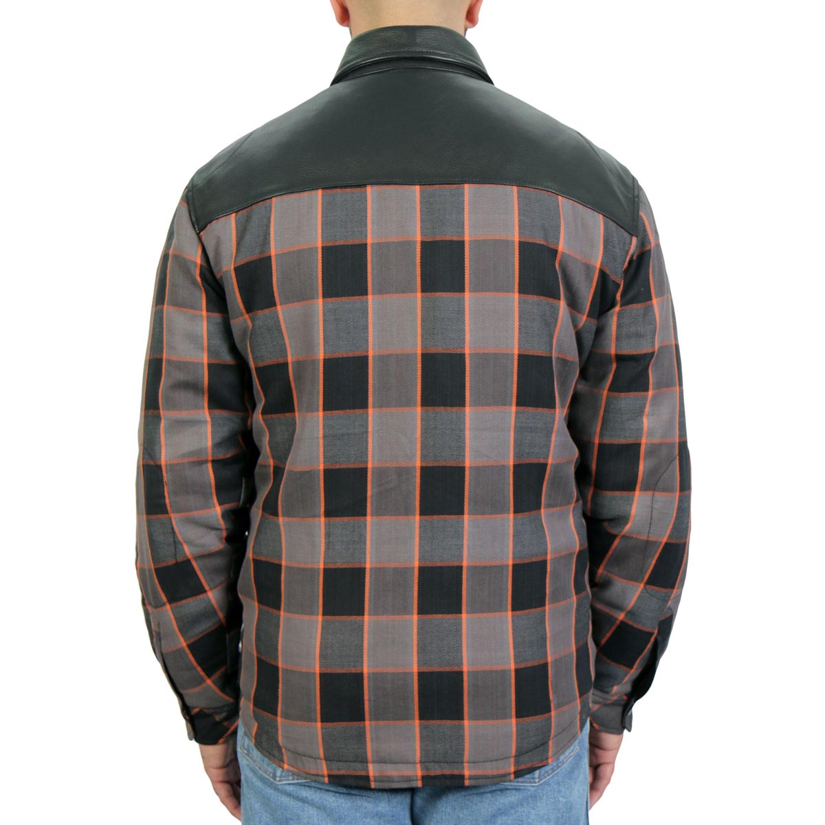 Hot Leathers JKM3202 Men's Grey Black and Orange Kevlar Reinforced ...