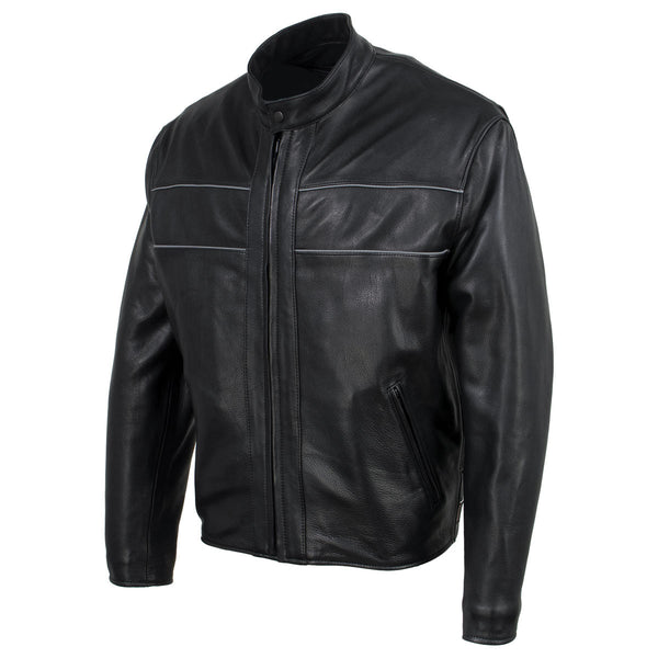 Hot Leathers JKM5003 USA Made Men's 'Echo' Premium Black Leather ...