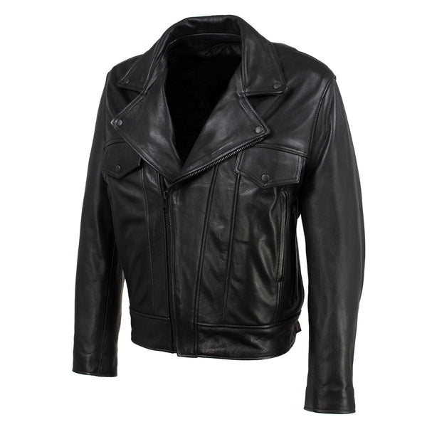 Hot Leathers JKM5008 USA Made Men's 'Revolve' Black Premium Leather Ve ...