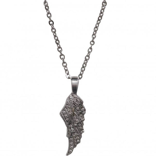 Hot Leathers JWN1001 One Side Angel Wing Necklace | HighwayLeather