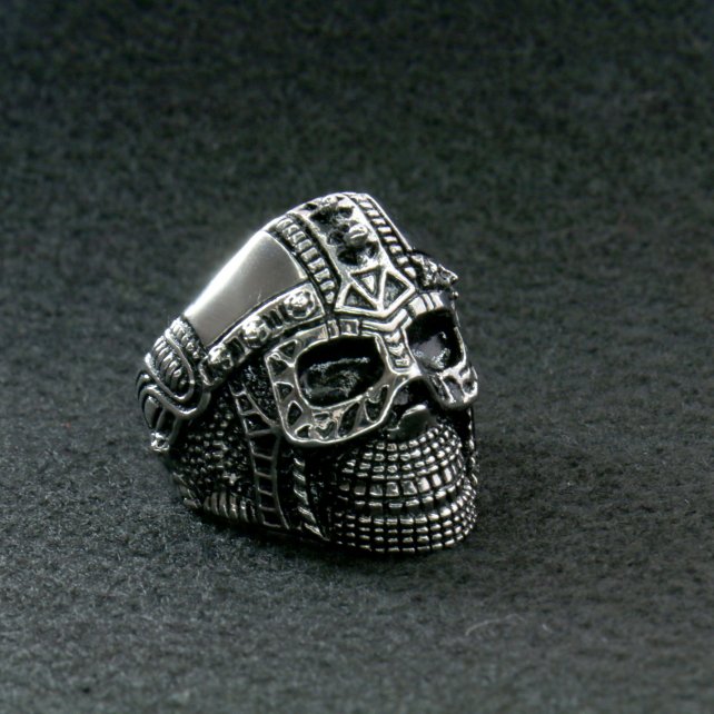 Hot Leathers JWR2105 Men's Cyborg Skull Stainless Steel Ring | HighwayLeather