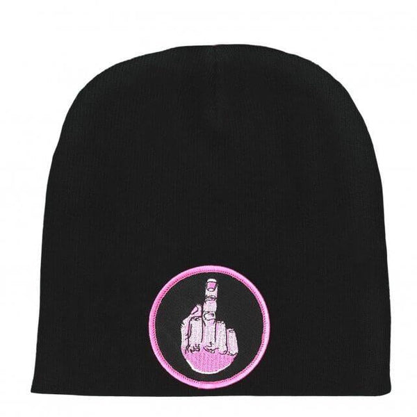 Hot Leathers KHB5005 Middle Finger Pink Knit Hat | HighwayLeather