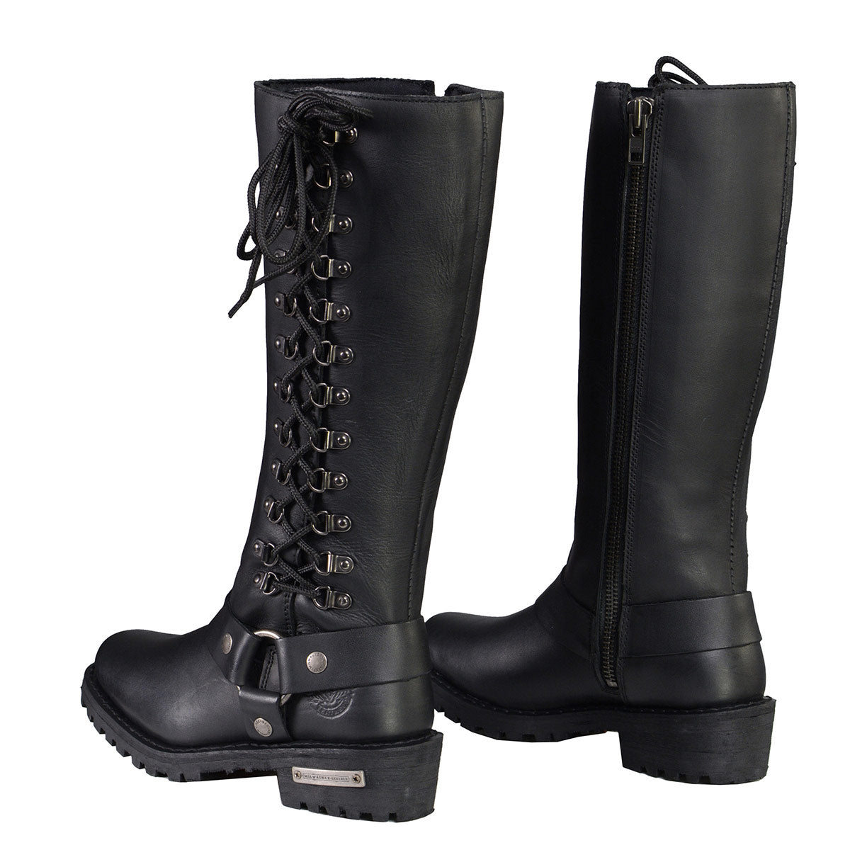 MBL9365 Ladies Black 14-Inch Classic Harness Square Toe Leather Tall ...