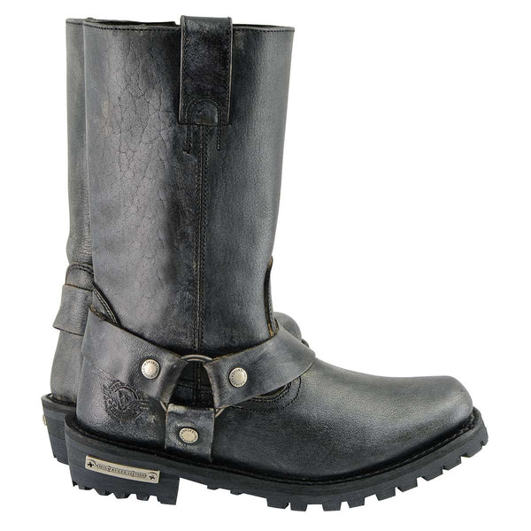 Milwaukee Leather MBM9006 Men's Distressed Gray Leather 11-inch Classic ...