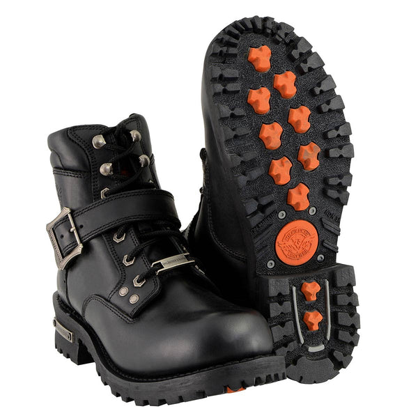 Milwaukee Leather MBM9010 Men's Black Lace-Up 6-inch Engineer Boots wi ...