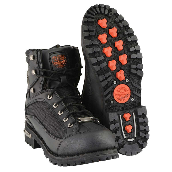 Milwaukee Leather MBM9080 Men's Black Leather 6-Inch Lace to Toe ...