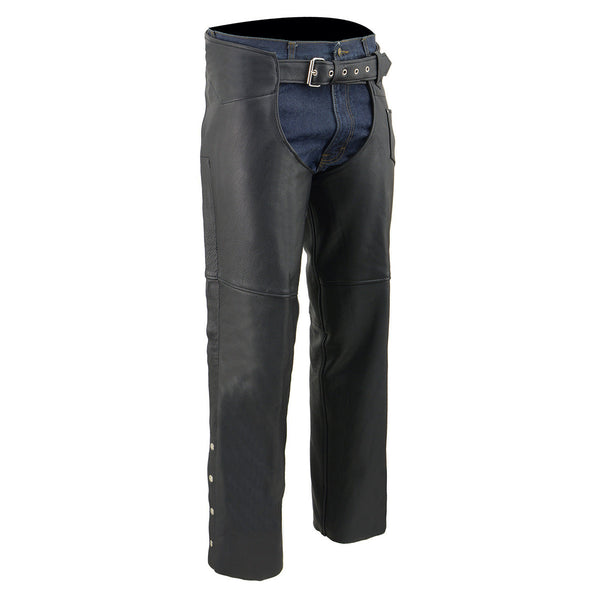 ML1115 Leather Chaps for Men's Black Naked Soft Leather Fully Lined ...