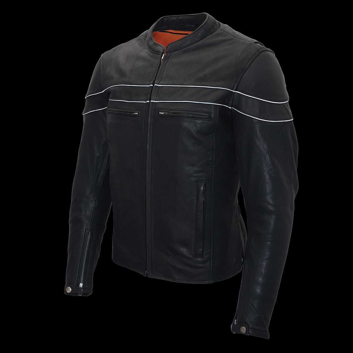 Black Color ML1408 Men's Sporty Crossover Leather Jacket– HighwayLeather