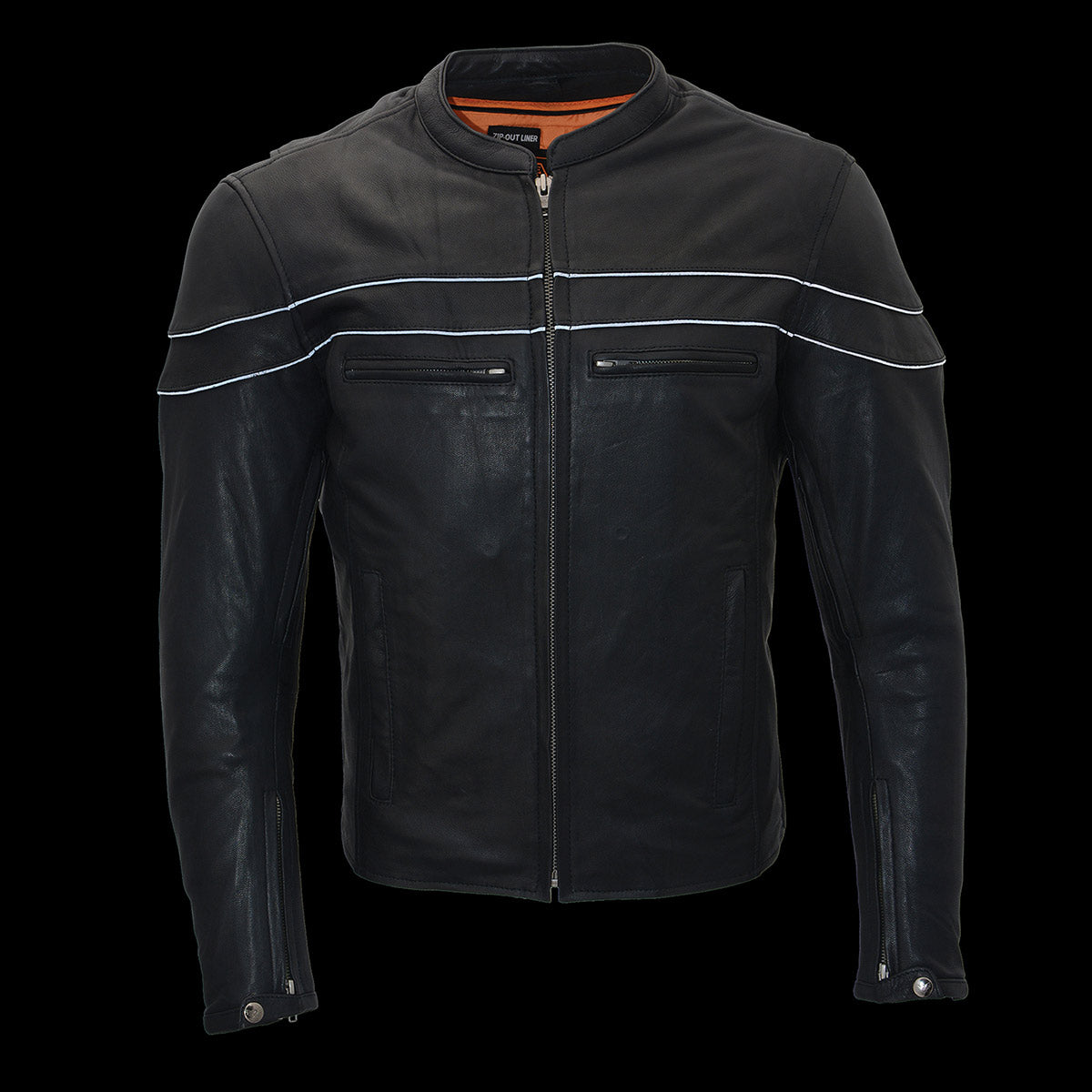 Black Color ML1408 Men's Sporty Crossover Leather Jacket– HighwayLeather
