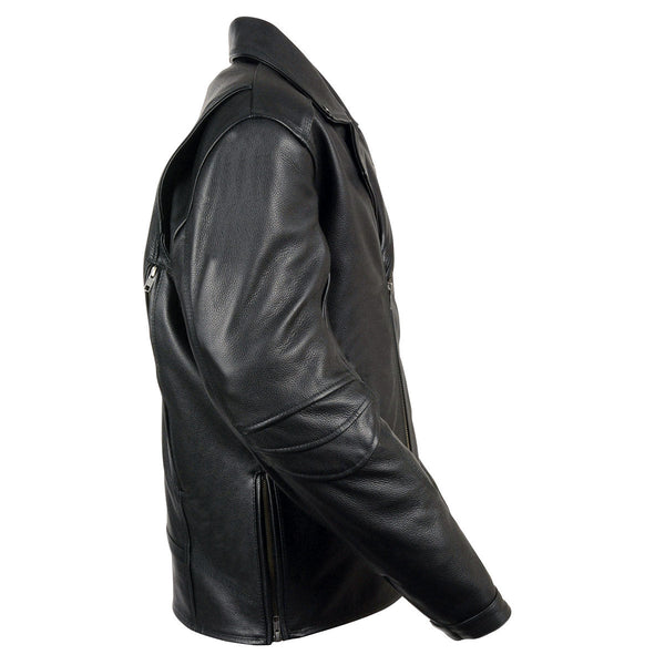 MLM1515 BLACK Men's 'Triple Stitched' Beltless Motorcycle Leather ...