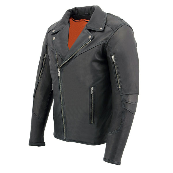 MLM1516 Black Real Leather Motorcycle Jacket for Men – James Brando ...