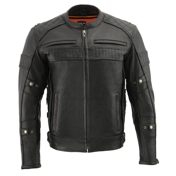 Milwaukee Leather MLM1545 Men's Quilted Pattern Triple Vent Black ...