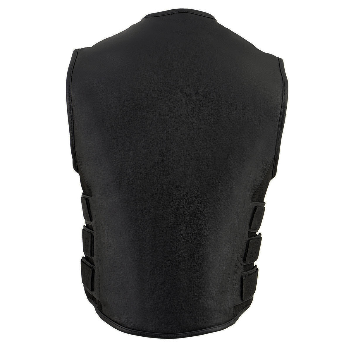 MLM3500 Men's Bullet Proof Style Swat Rider Leather Vest W/ Single ...