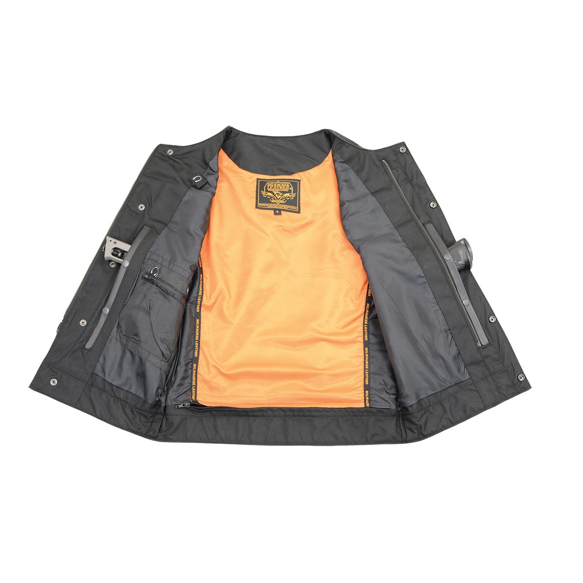Milwaukee Leather MLM3515 Men's Black “Cool-Tec” Naked Leather Vest ...