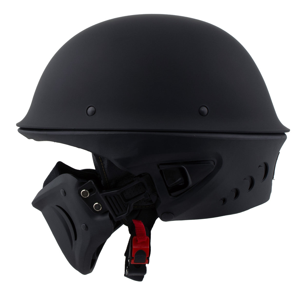 Milwaukee Helmets MPH9830DOT 'Rascal' 3/4 Open Face Flat Black 2 in 1 ...