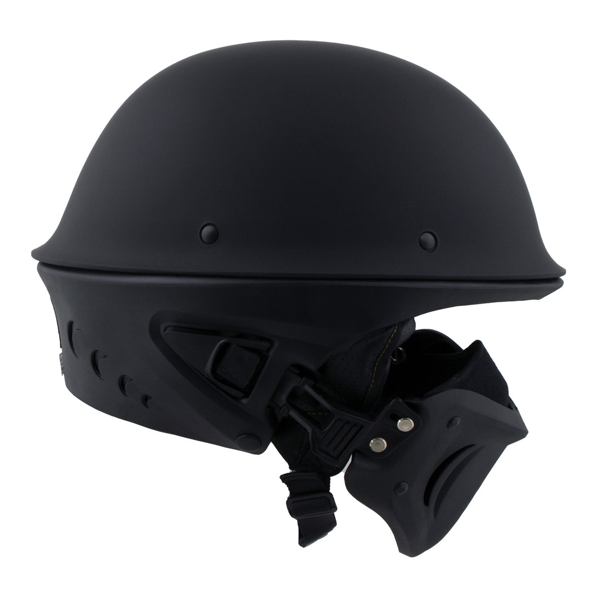 Milwaukee Helmets MPH9830DOT 'Rascal' 3/4 Open Face Flat Black 2 in 1 ...