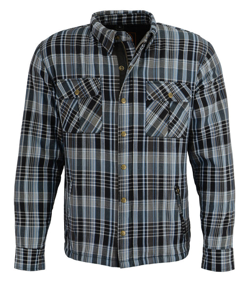 Milwaukee Leather MPM1636 Men's Plaid Flannel Biker Shirt with CE ...