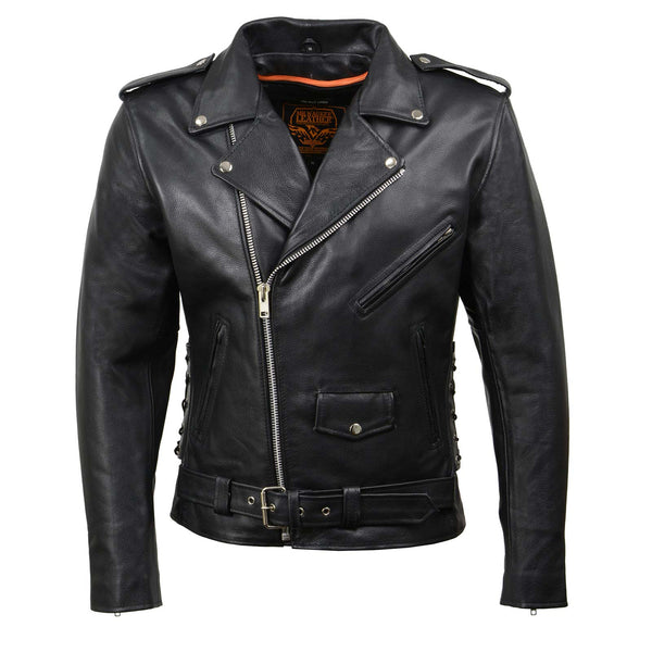 SH1011 Black Classic Brando Motorcycle Jacket for Men Made of Cowhide ...