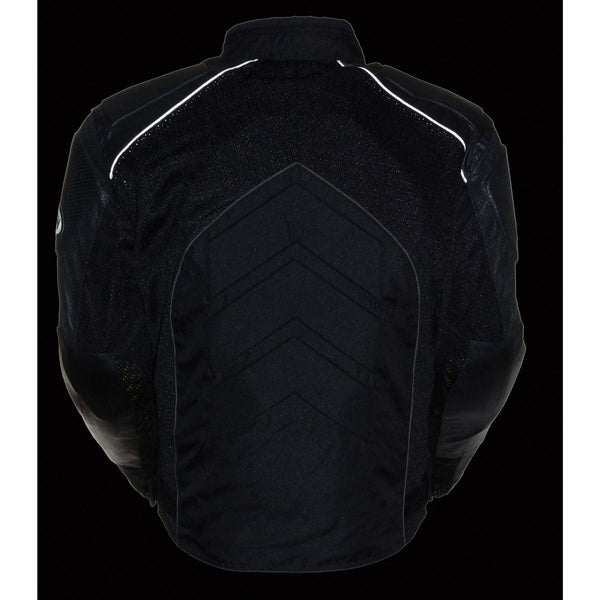NexGen SH2153 Men's Black and Grey Armored Moto Textile and Leather Co ...
