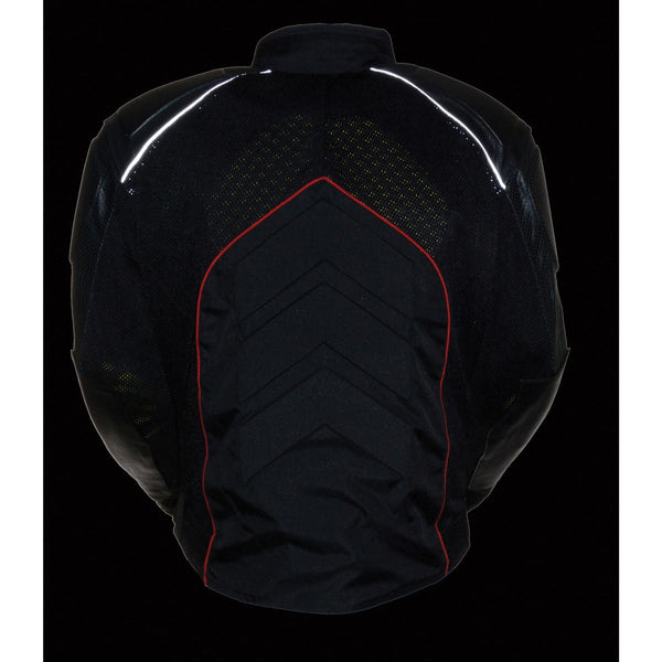 NexGen SH2153 Men's Combo Black and Red Armored Leather and Textile wi ...