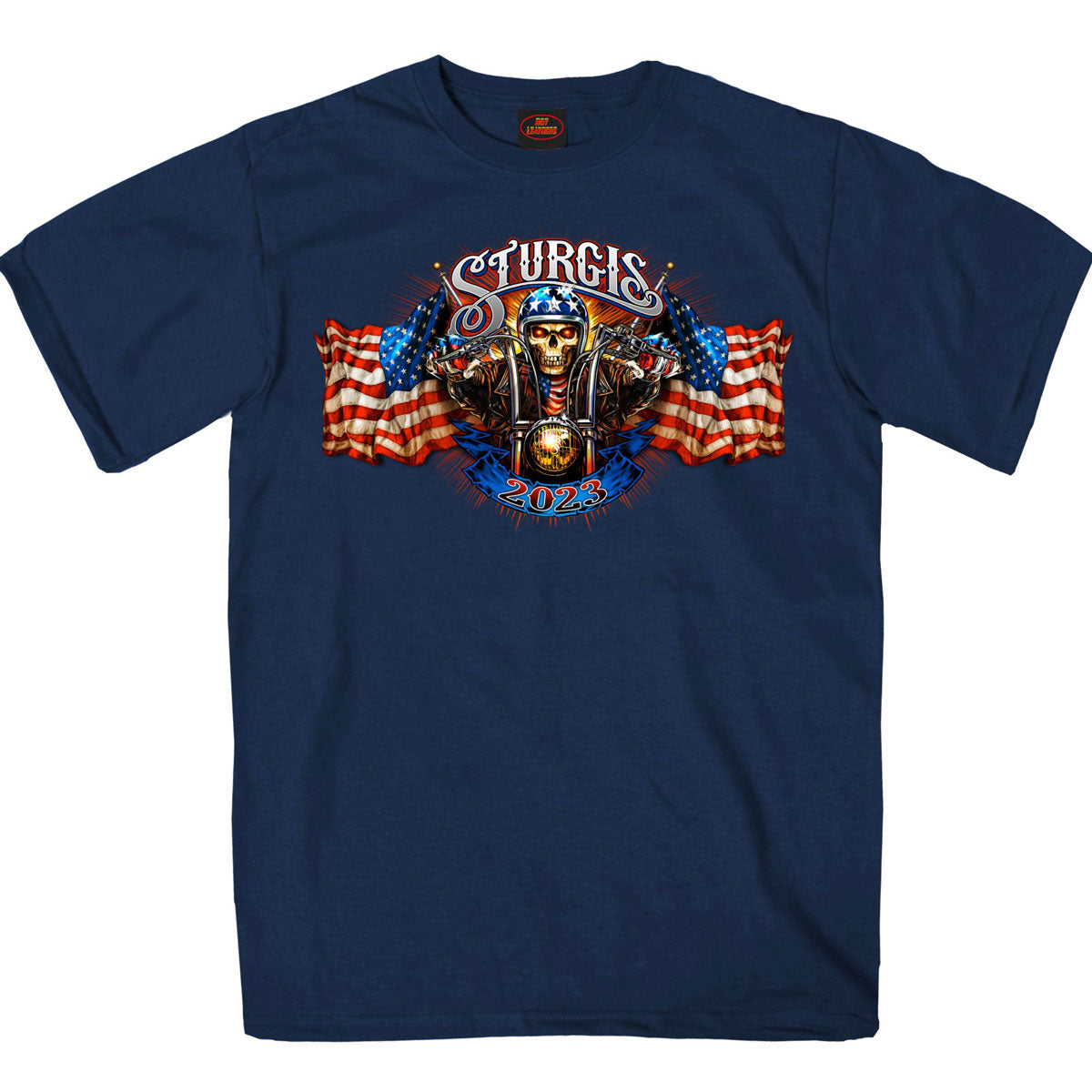 Hot Leathers SPB1070 Men’s Navy Blue 2023 Sturgis # 1 Design America T ...