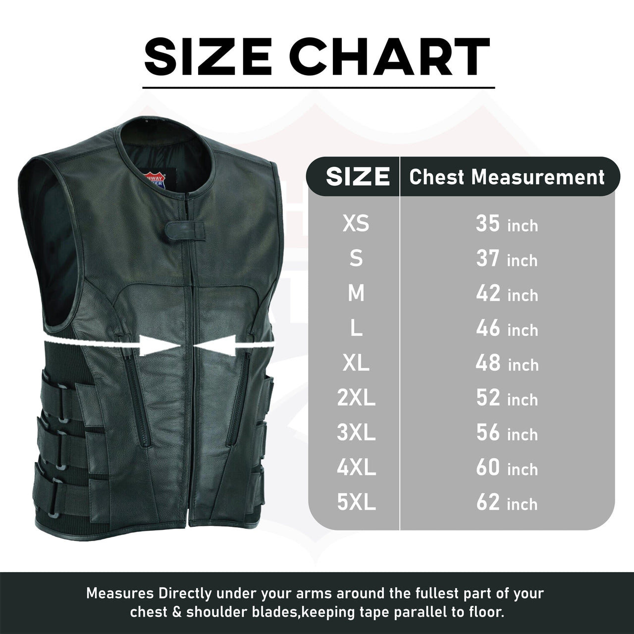HL11645SPT Commando - Men's Motorcycle Swat Style Leather Vest ...