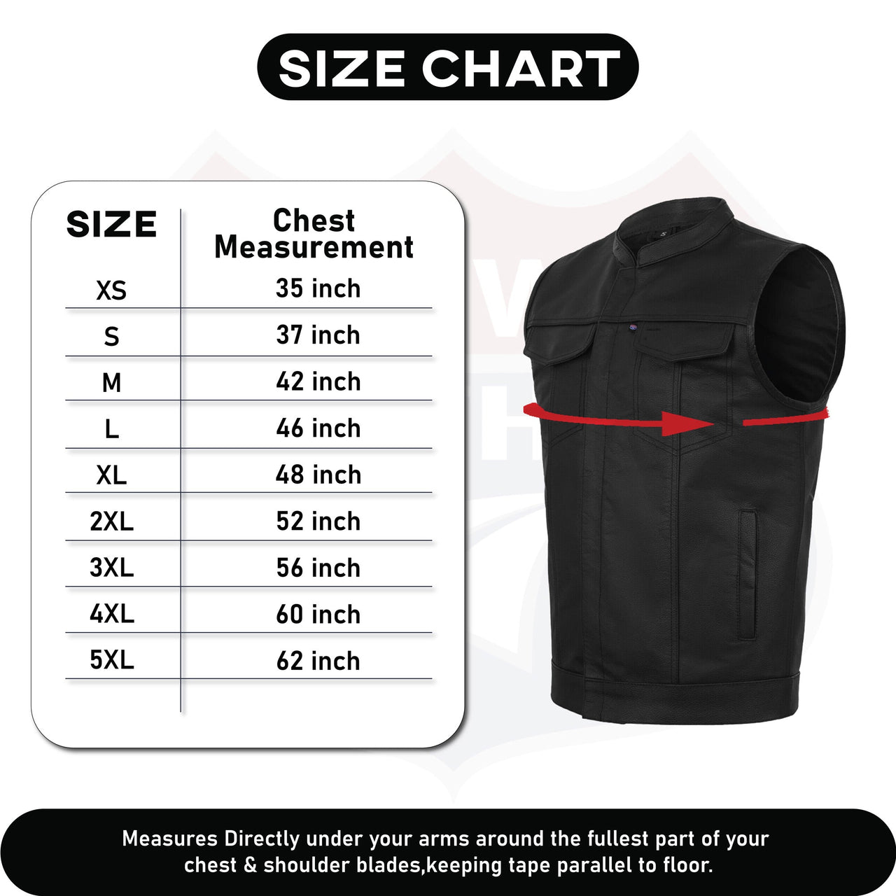 BLACK HL11689SPT Black SOA Men's Leather Vest Anarchy Motorcycle Biker ...
