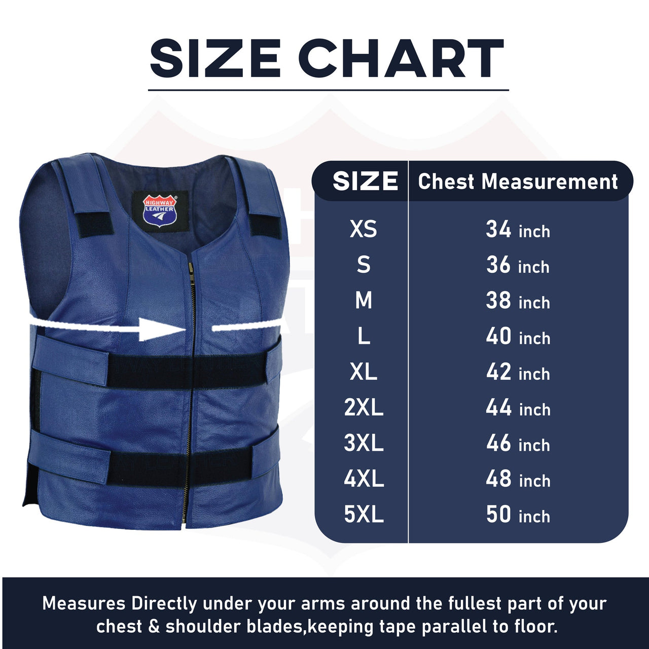HL14945NV-BLU48 Navy Blue bulletproof Style Motorcycle Club Leather Ve ...