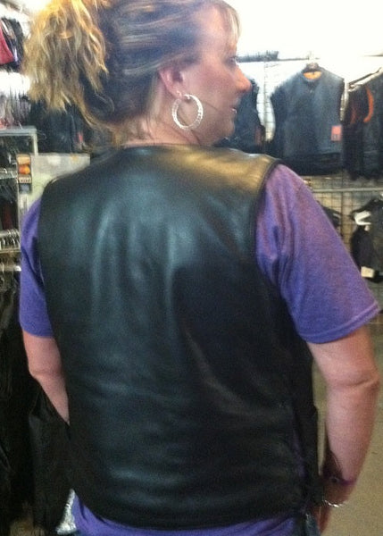 Tall Women Gun Pocket Vest - String Side | HighwayLeather