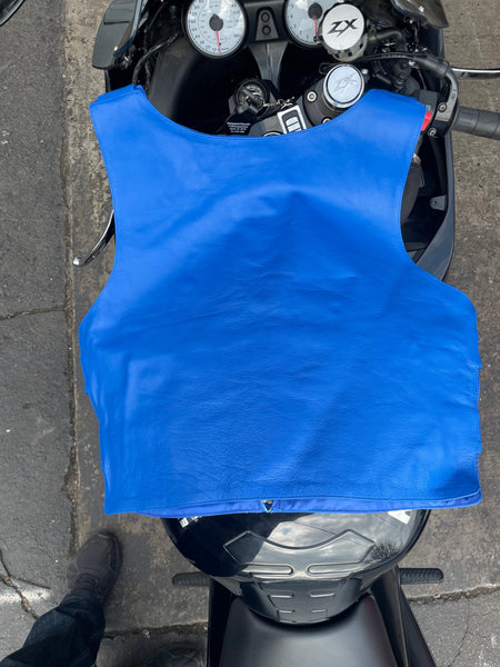 SHADE#45 Blue bulletproof leather vest - Women/Ladies | HighwayLeather