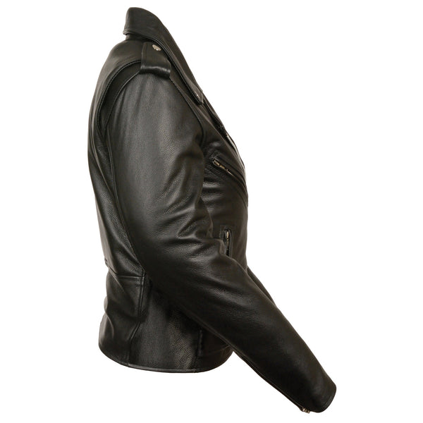 Ladies Full Length Traditional Leather Police Jacket | HighwayLeather