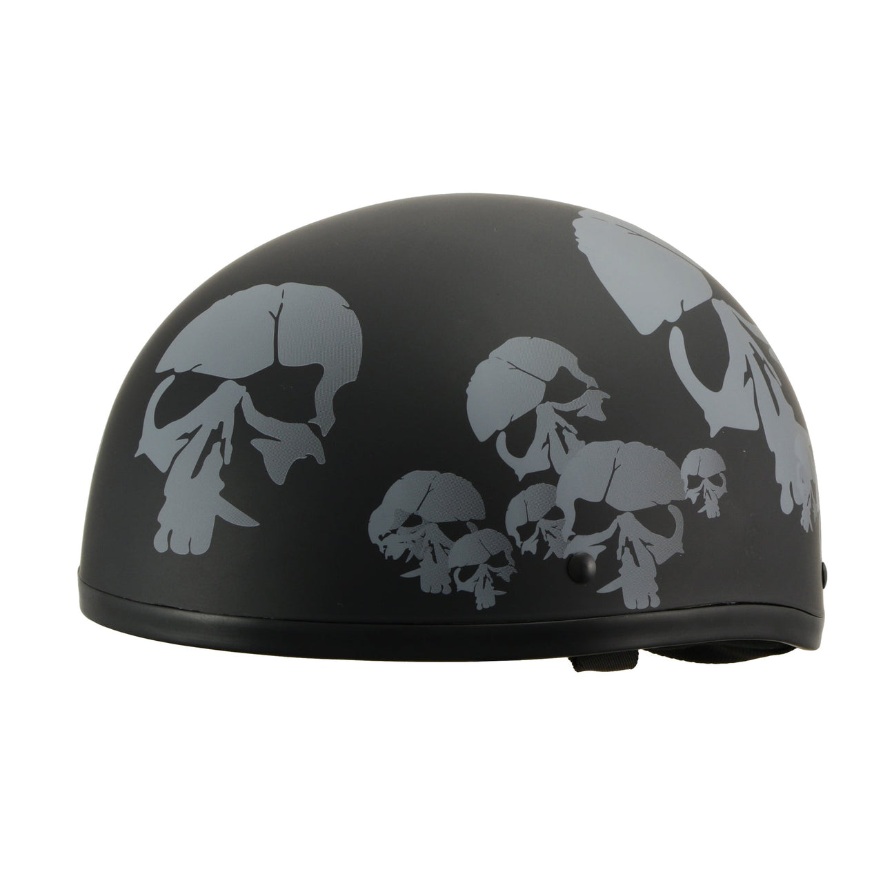 MPH America's Smallest DOT Helmet w/ Skeleton Head Graphics Matte Blac ...