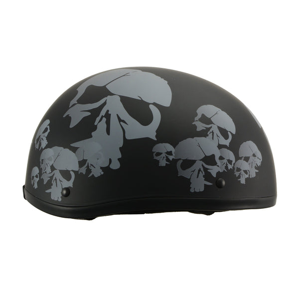 MPH America's Smallest DOT Helmet w/ Skeleton Head Graphics Matte Blac ...