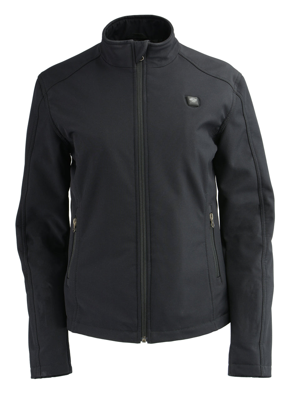 Women Zipper Front Heated Soft Shell Jacket w/ Front & Back Heating ...